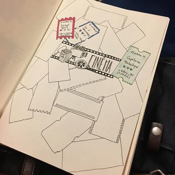 Page ciné pour Bullet Journal - Ciloubidouille
