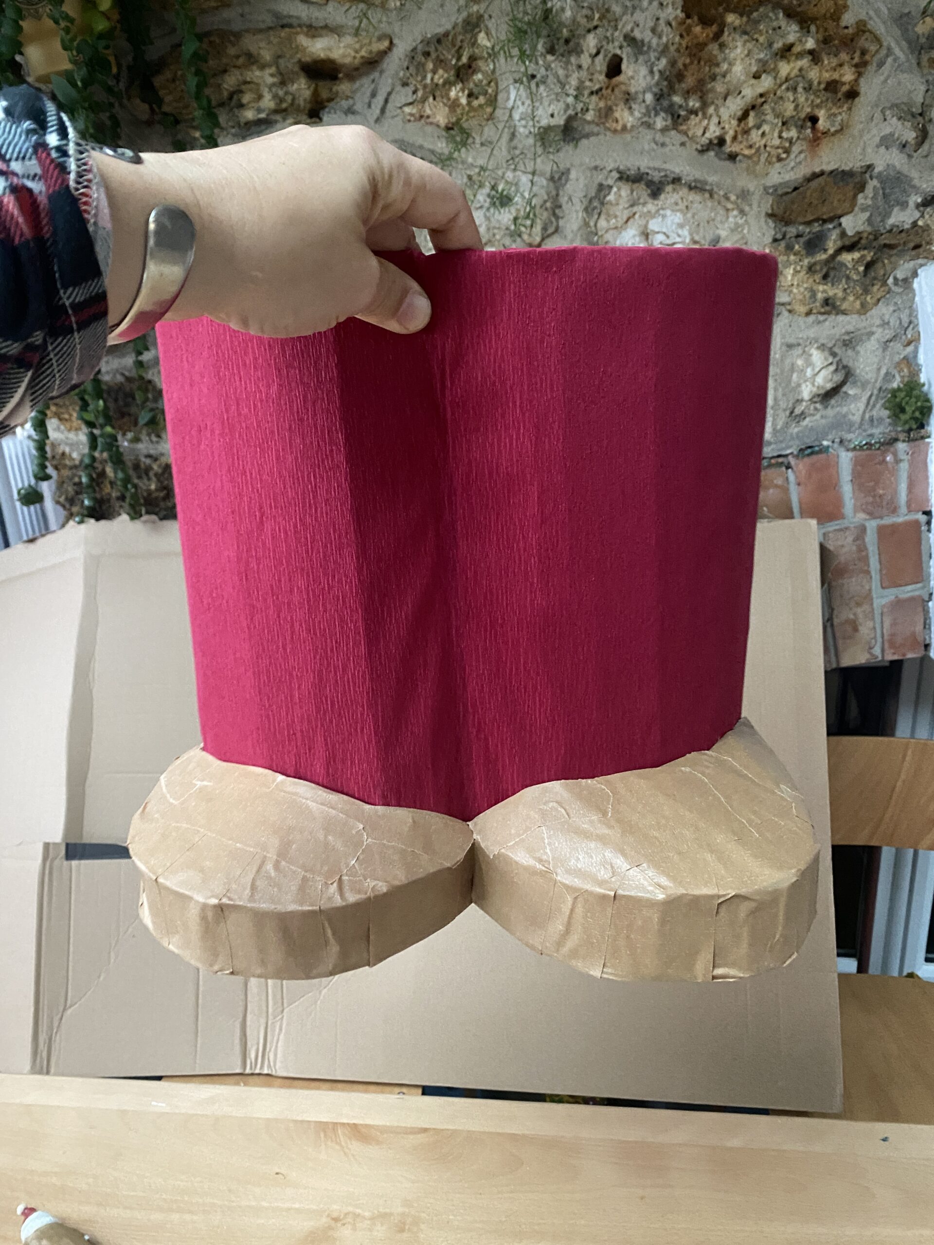 Calendrier de l'avent bottes de père noël en carton